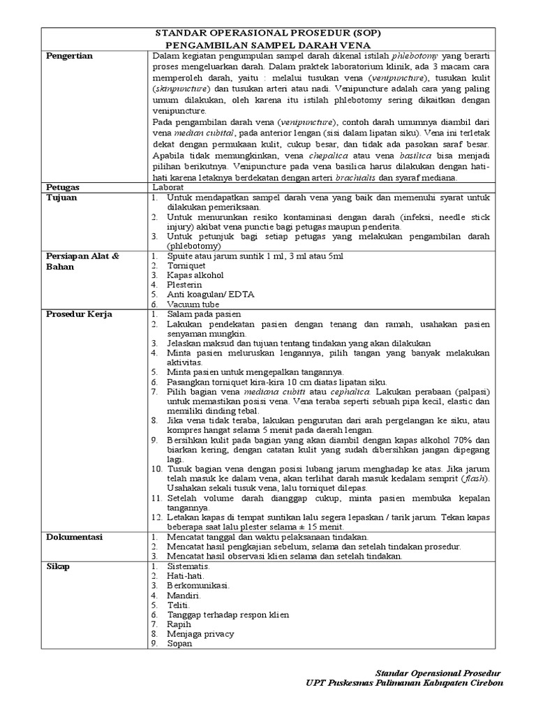Standar Operasional Prosedur | PDF