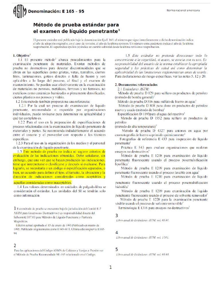 Norma Astm E165 | PDF