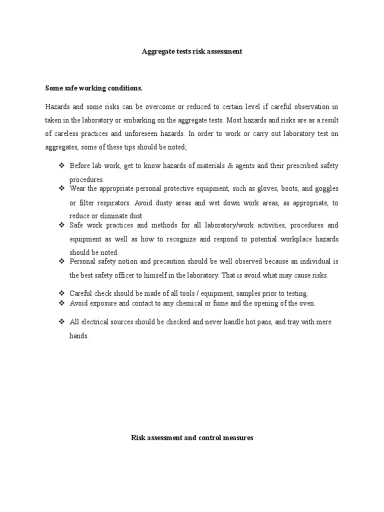 Risk Assessment For Aggregate | PDF