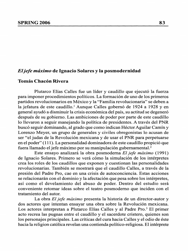 El Jefe Maximo | PDF | Teatro | revolución mejicana