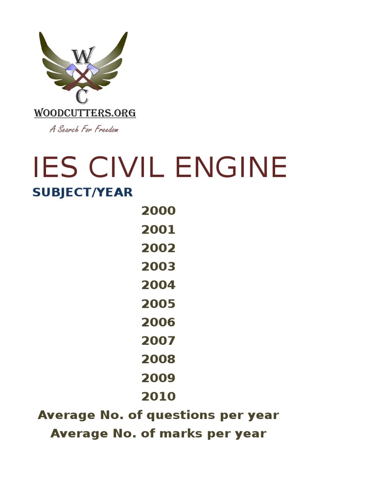 IES Civil Engineering Marks Distribution | PDF