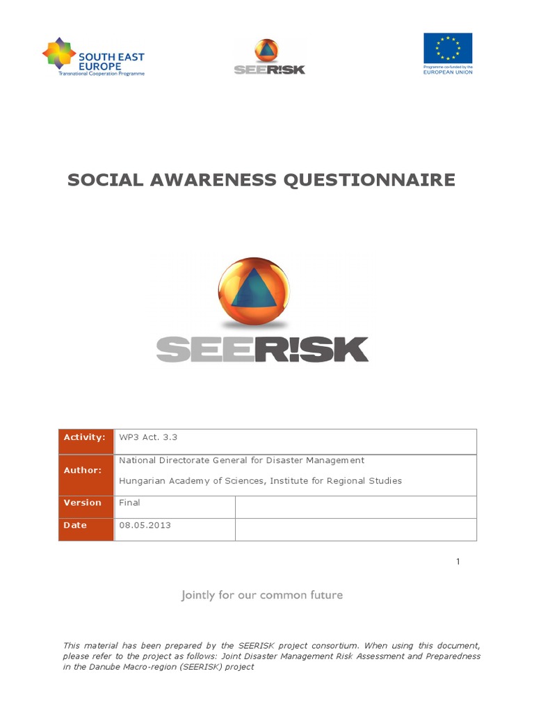 Social Awareness of Climate Risks Survey | PDF | Emergency Management ...