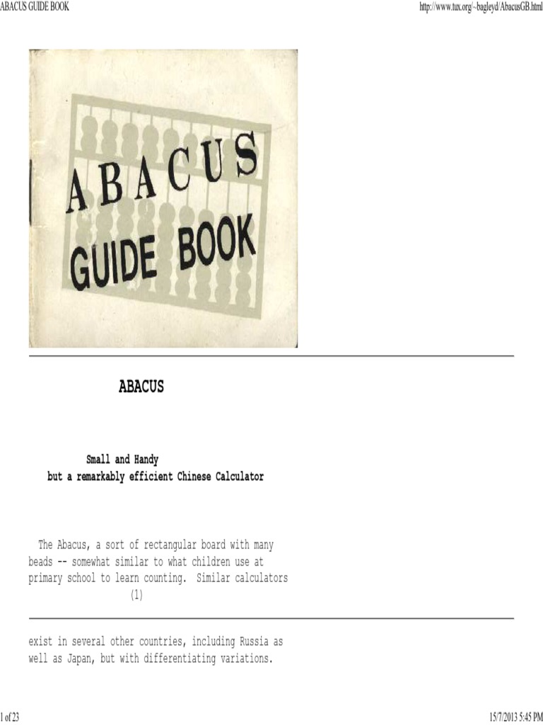 Abacus Guide Book | PDF | Division (Mathematics) | Multiplication