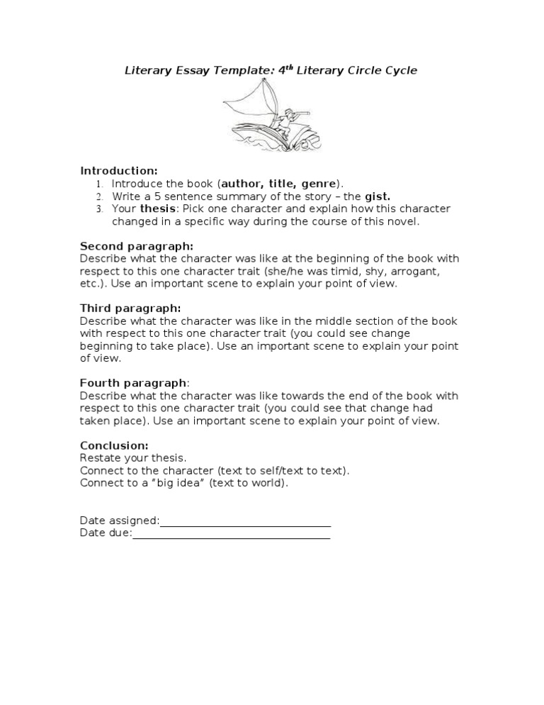 Literary Essay Template - Character Development | PDF | Essays | Writing