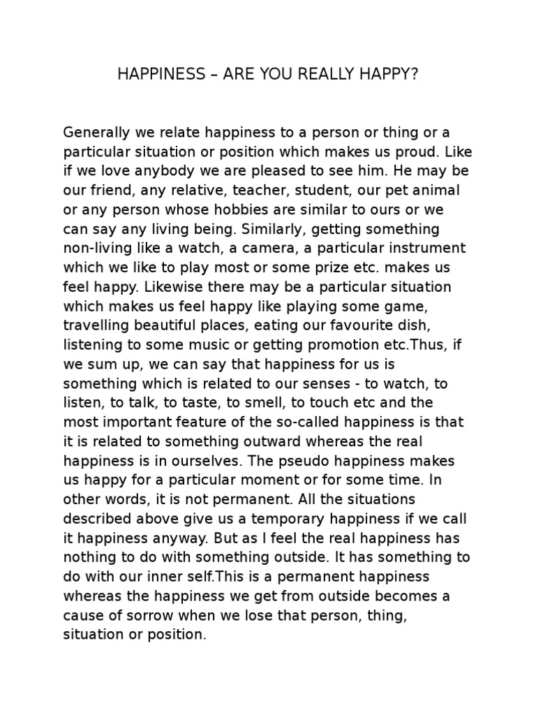 Understanding True Happiness vs. Pseudo Happiness | PDF