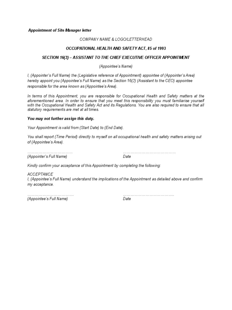 Appointment Letters | PDF | Occupational Safety And Health | Prevention