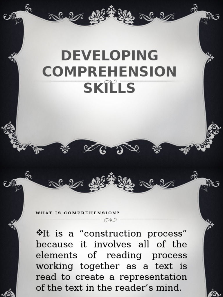 Developing Comprehension Skills | PDF | Reading Comprehension ...