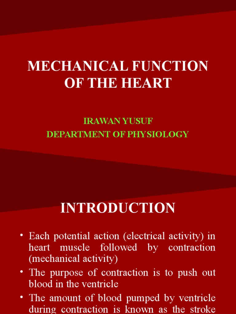 MECHANICAL FUNCTION OF THE HEART.ppt | Muscle Contraction | Ventricle ...