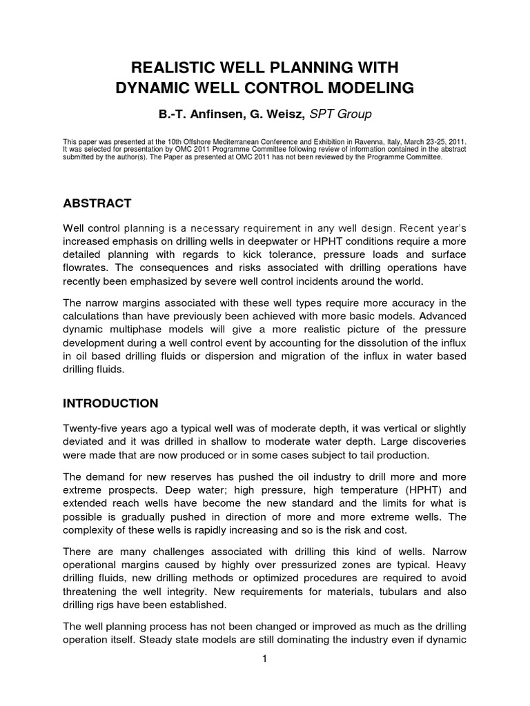 Dynamic Well Control in Drilling Operations | PDF | Blowout (Well ...