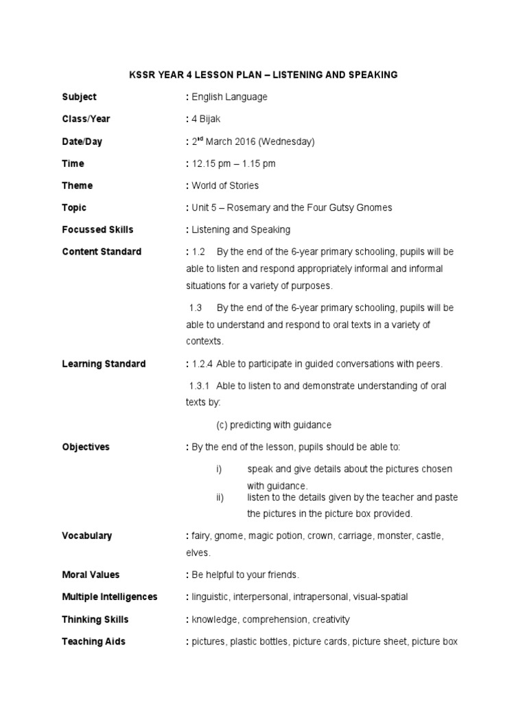 Listening and Speaking UNIT 5 | PDF | Lesson Plan | Neuropsychology