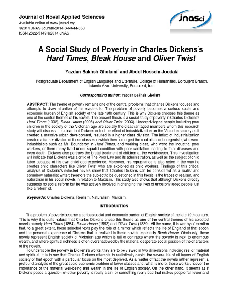Exploring the Social Critique of Poverty and Class Divisions in Charles ...