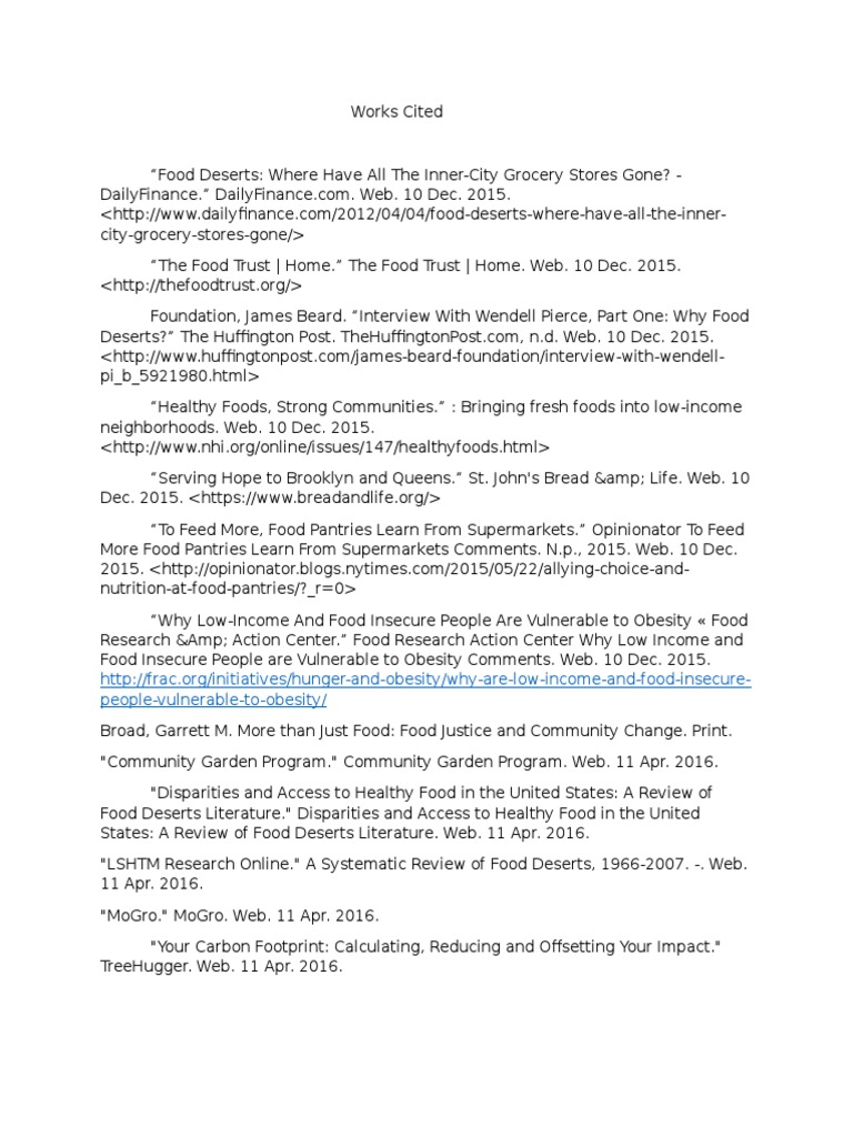 Bibliography | PDF | Hunger | Food And Drink