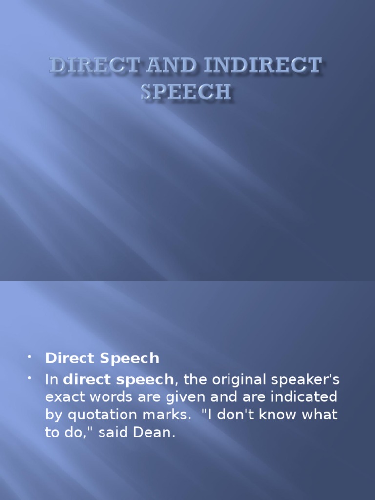 Verb Tense Changes in Direct and Indirect Speech | PDF | Linguistic ...