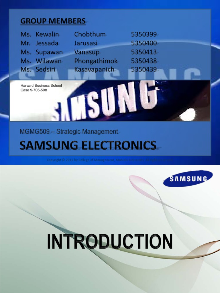 Samsung Operation Management | PDF | Competitive Advantage | Strategic ...