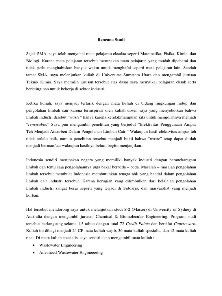 Rencana Studi LPDP | PDF | Teknologi & Rekayasa