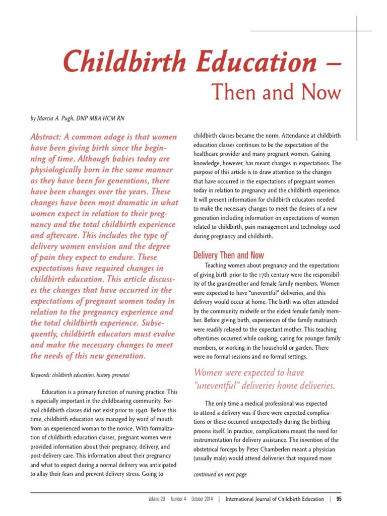 Childbirth Education Then and Now | PDF | Childbirth | Pregnancy