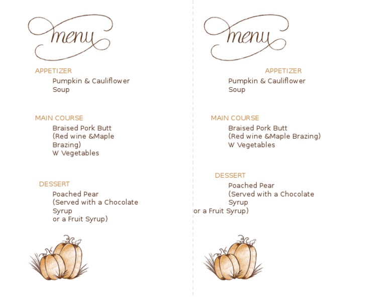 Gourmet Autumn Menu | PDF