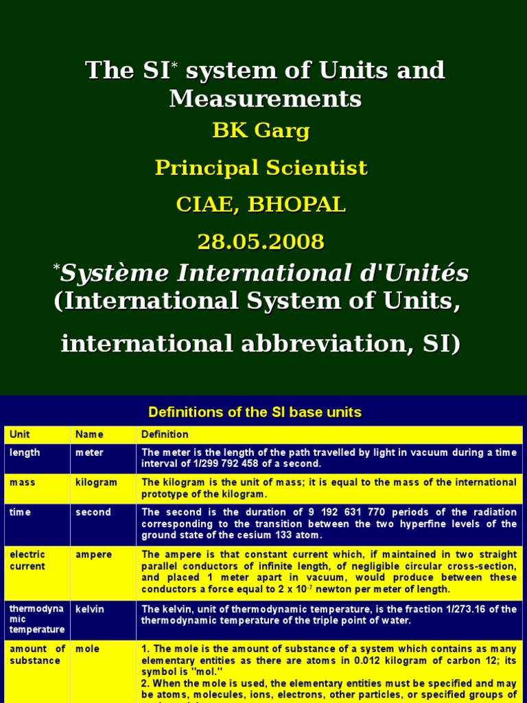 SI_Units.ppt | International System Of Units | Units Of Measurement