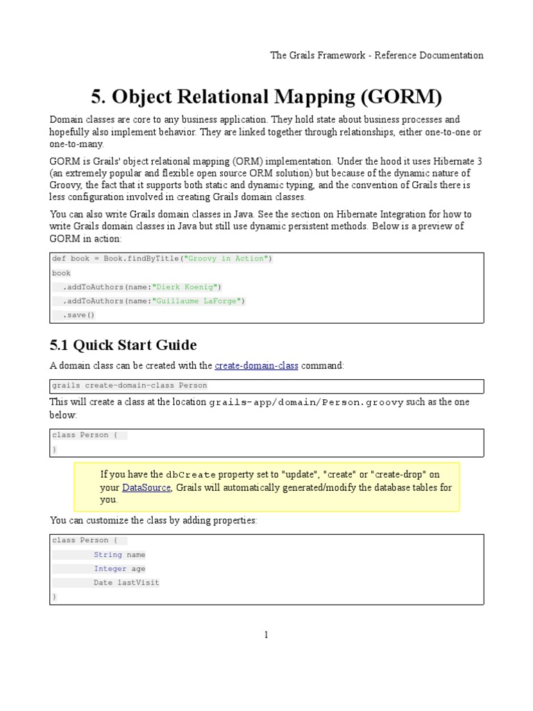 5 Object Relational Mapping Gorm Class Computer Programming Programming Paradigms