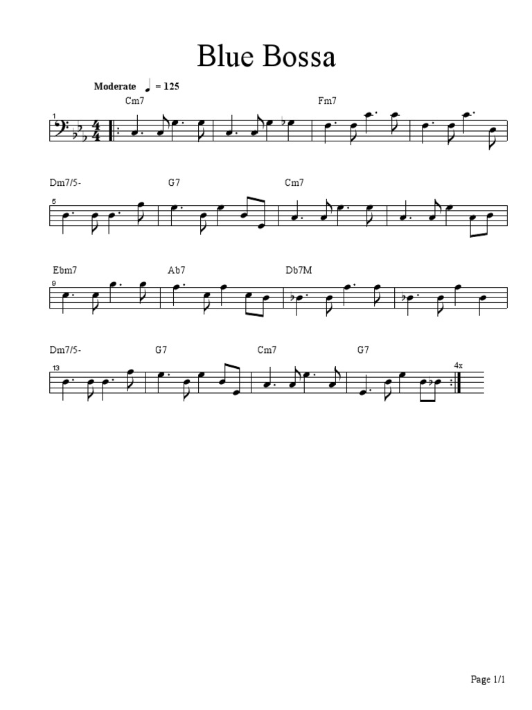 Blue Bossa Bass | PDF