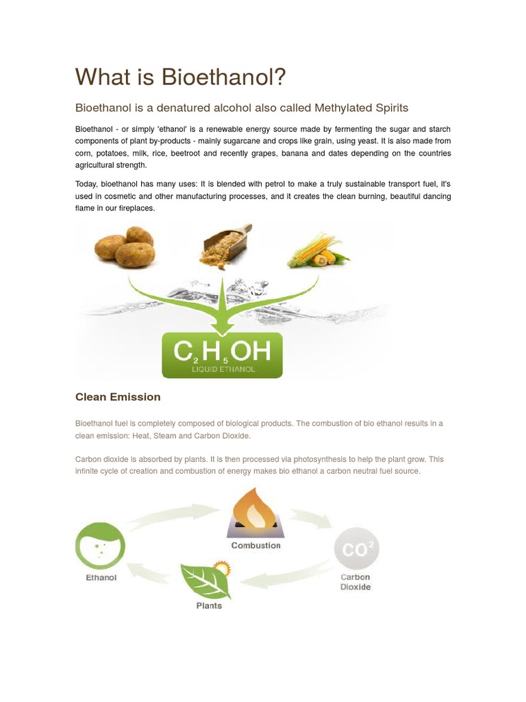 What Is Bioethanol?: Bioethanol Is A Denatured Alcohol Also Called ...