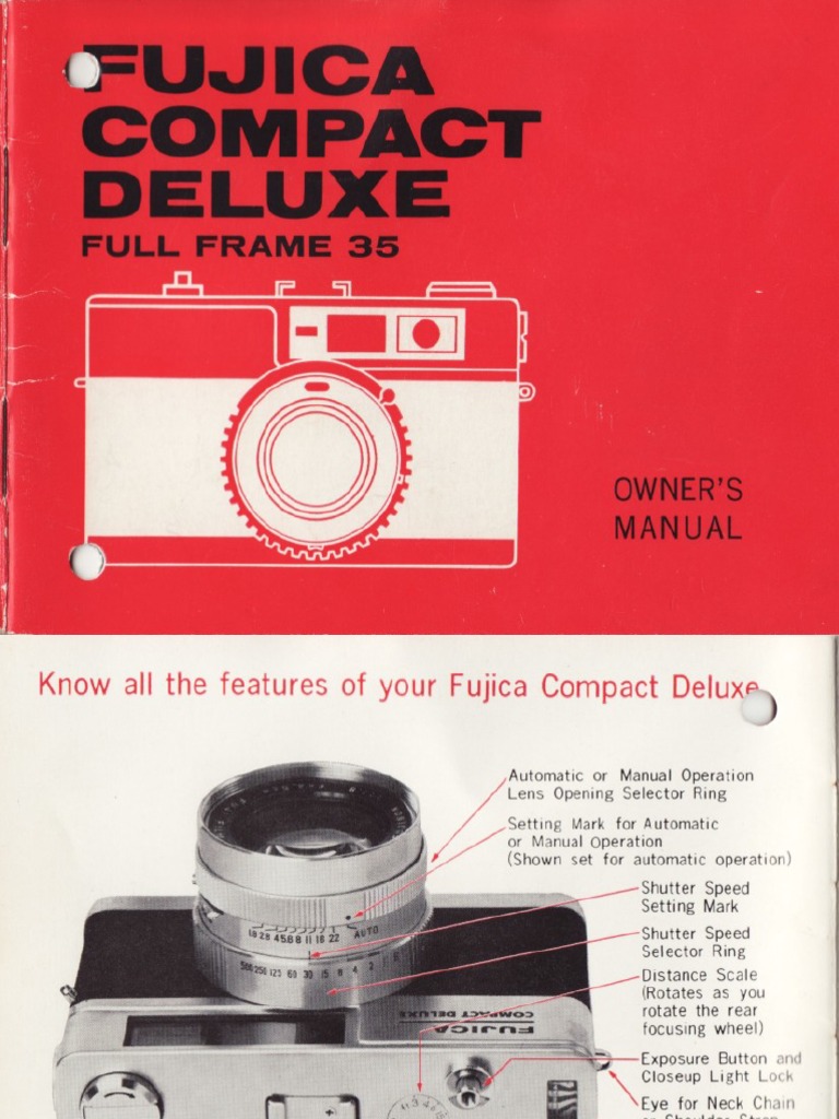 Fujica Compact Deluxe - 35 MM Rangefinder Camera - Owner's Manual | PDF ...