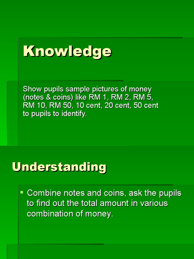 Bloom Taxonomy-Maths Money | PDF