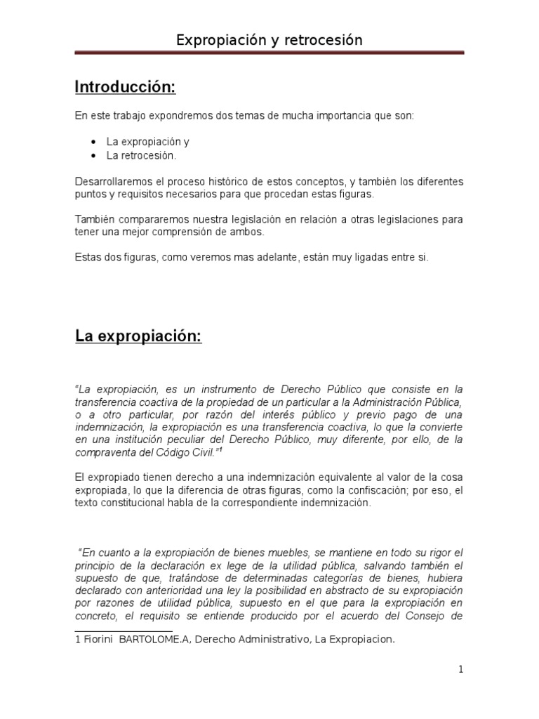 Expropiacion y Retrocesion | PDF | Dominio eminente | Propiedad