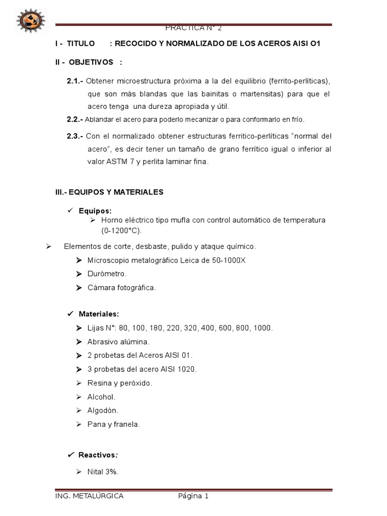 Recocido y Normalizado ACERO 01 | PDF | Tratamiento a base de calor | Acero