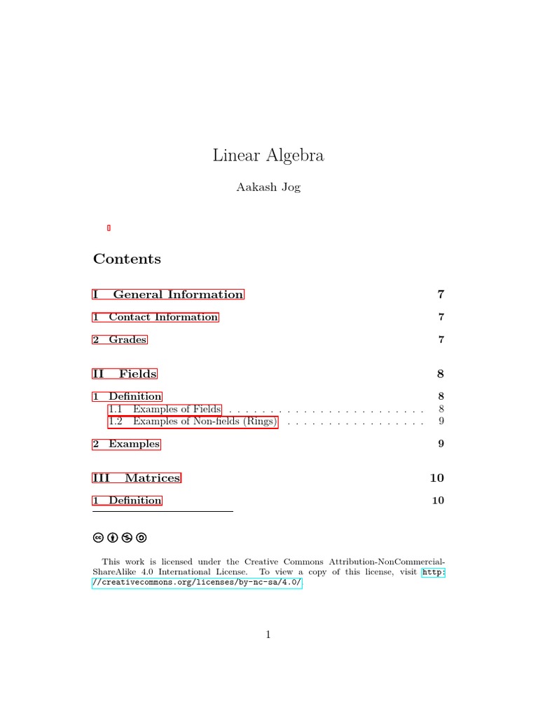Linear Algebra Notes | PDF | Basis (Linear Algebra) | System Of Linear ...