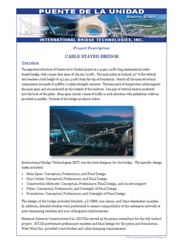 Puente de La Unidad Monterrey | PDF | Bridge | Structural Engineering