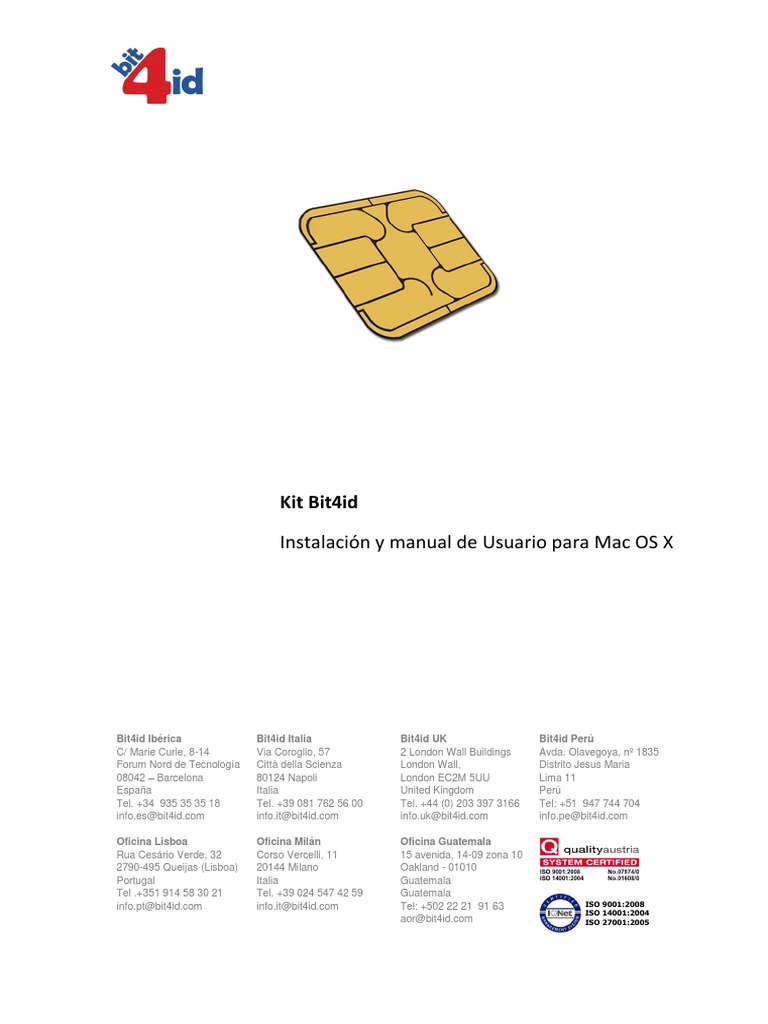 Bit4id Manual Usuario MacOSX General PDF | PDF | Firefox | Áreas de ...