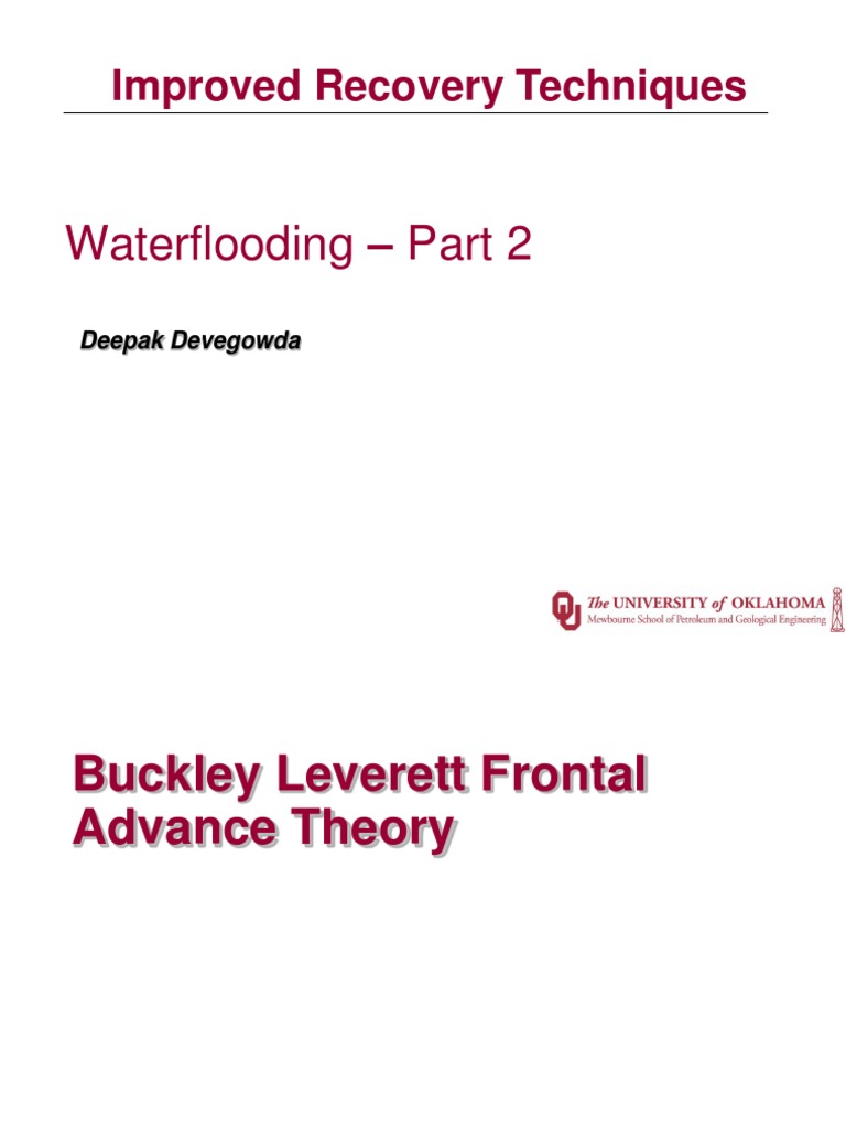Waterflooding - II | PDF | Fluid Dynamics | Velocity