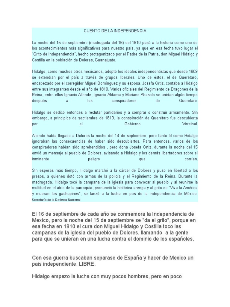 Cuento de La Independencia | PDF | Militares de mexico | México ...