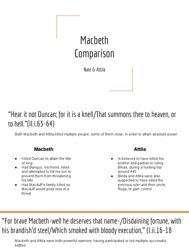 Macbeth Comparison | PDF | Macbeth | Huns