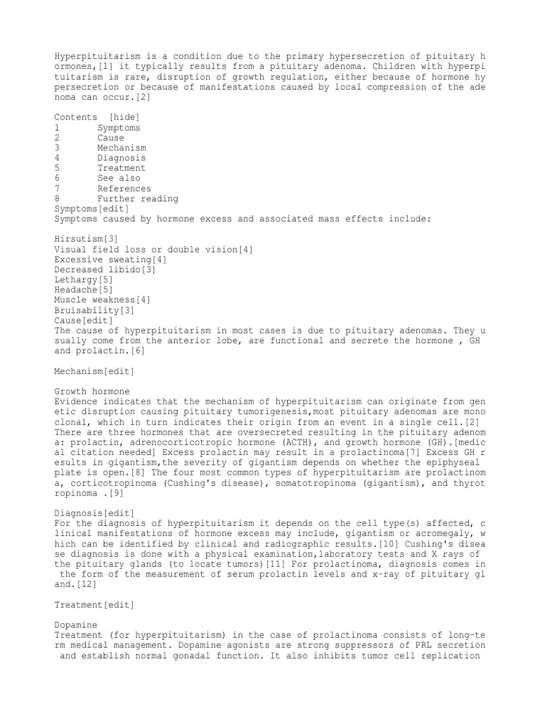 Hyperpituitarism | PDF | Endocrine System | Human Anatomy