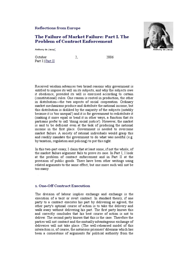 Market Failure Argument Fails to Prove Need for Government | PDF ...