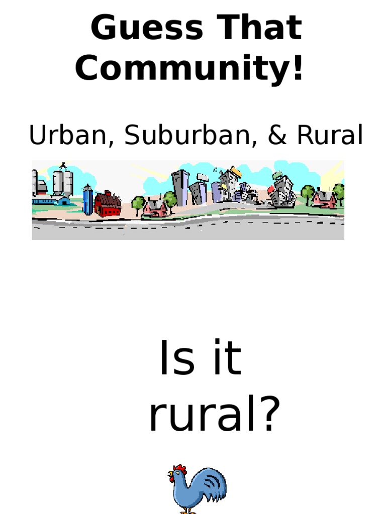 Identify Urban, Suburban, Rural Areas | PDF | Social Science | Lifestyle