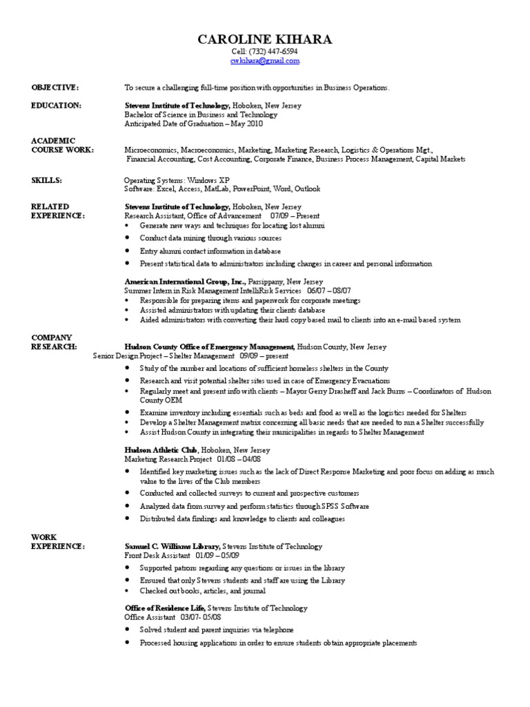 Caroline's Resume | PDF | Marketing Research | Marketing