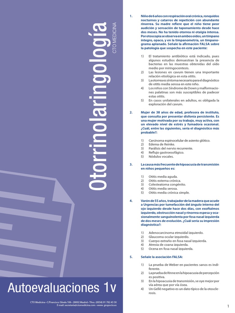 Otorrinologia | PDF | Metástasis | Cabeza y cuello humanos