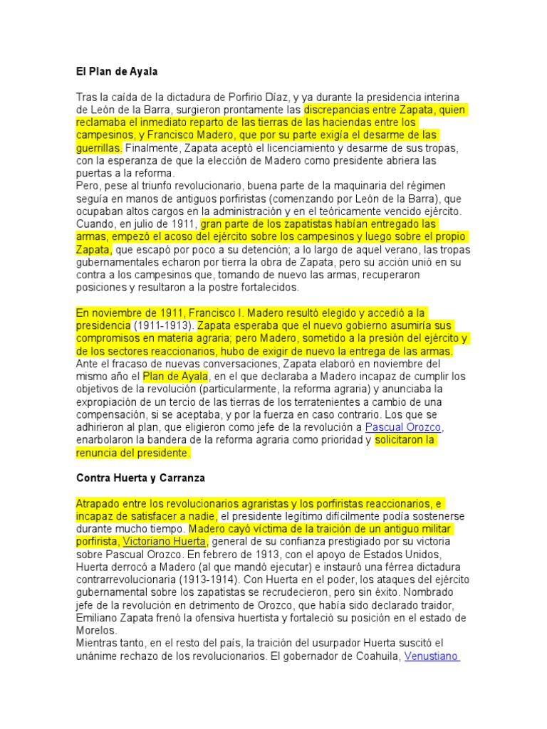 El Plan de Ayala | PDF | México | Rebeliones