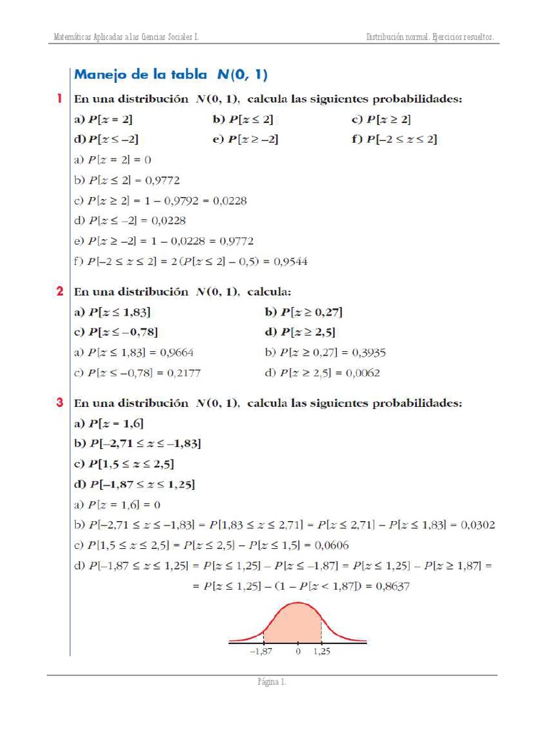 Distribución Normal Ejercicios Resueltos | PDF | Distribución normal | Enseñanza de matemática