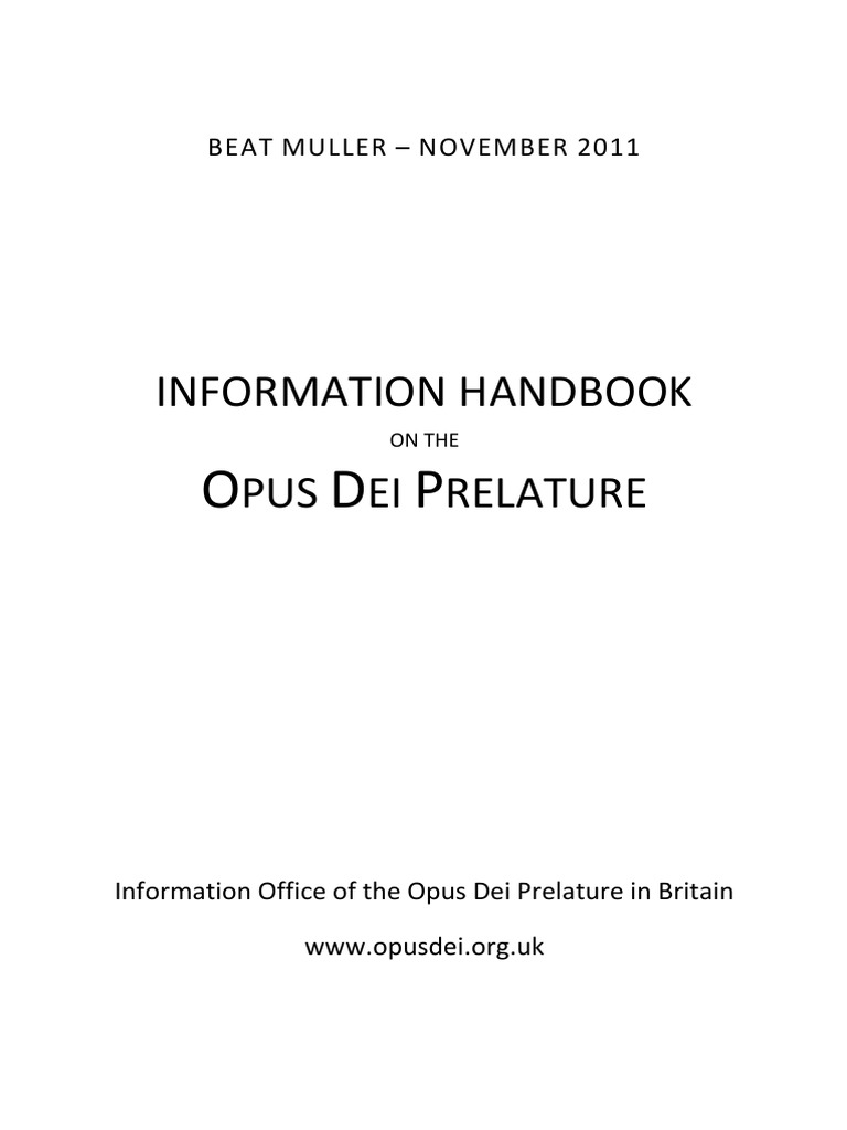 Information Handbook On The Opus Dei Prelature | PDF | Catholic Church ...