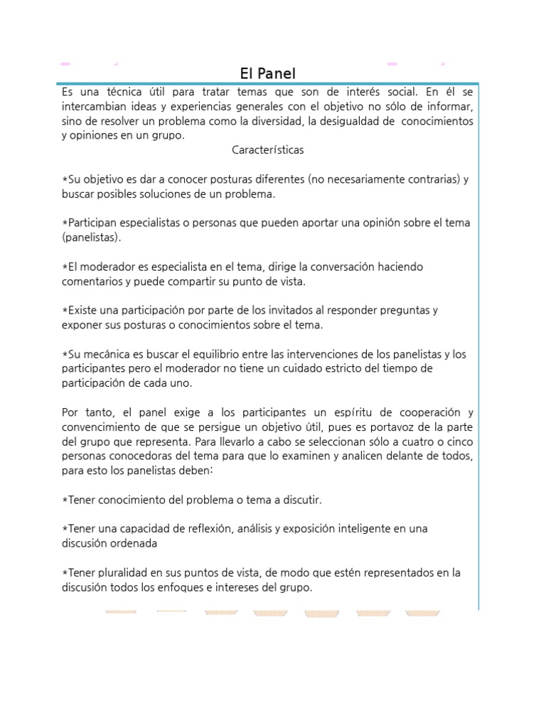 Qué Es Un Panel de Discusión | PDF