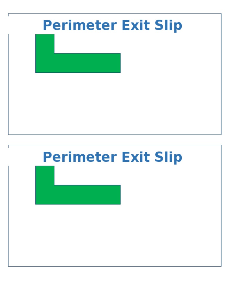Perimeter Exit Ticket Instructions | PDF