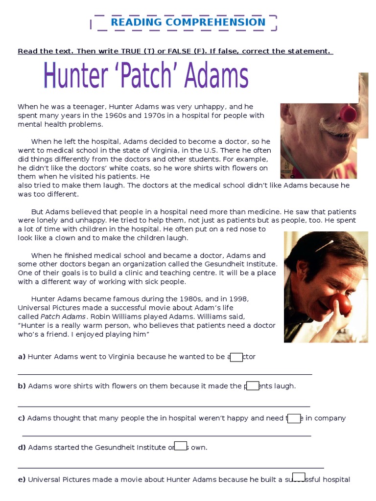 Hunter "Patch" Adams: A Compassionate Doctor | PDF