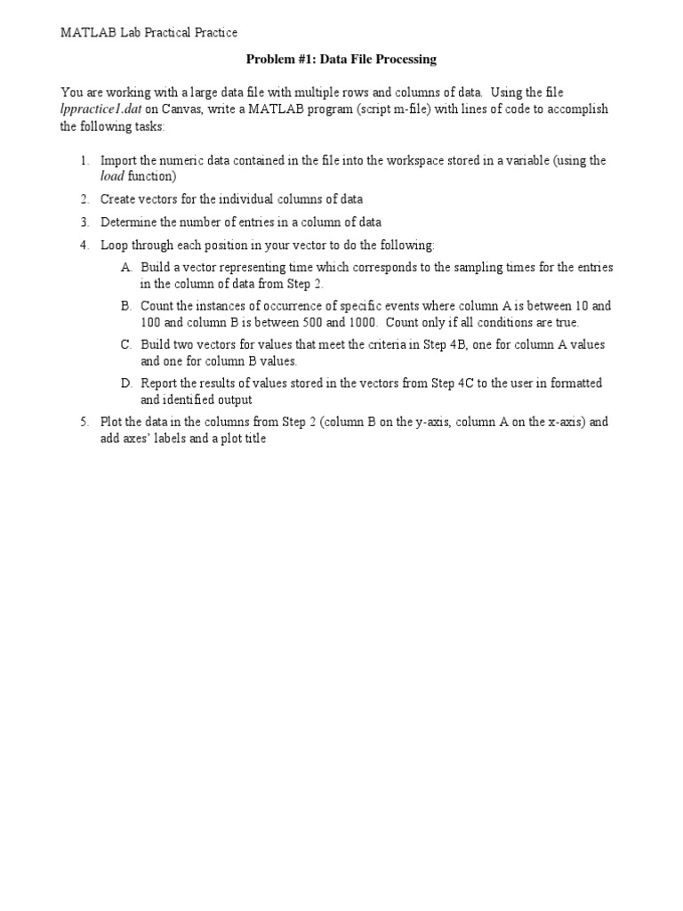 MATLAB LP Practice Problems | PDF | Velocity | Matlab