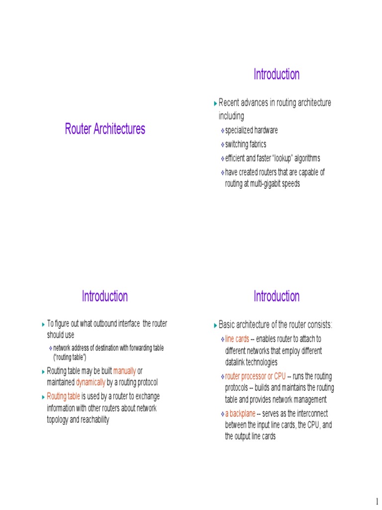 Recent Advances in Routing Architecture Including: Line Cards | PDF ...