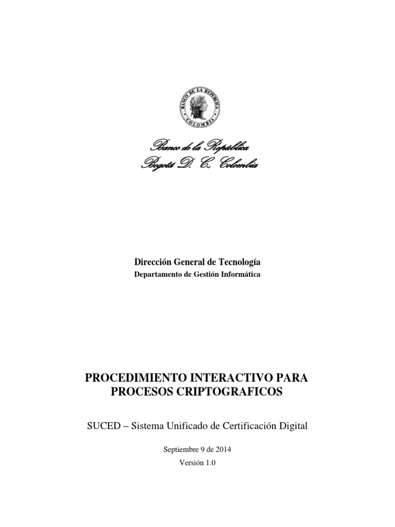 SUCED - Procedimiento Interactivo para Procesos Criptograficos-DCV ...