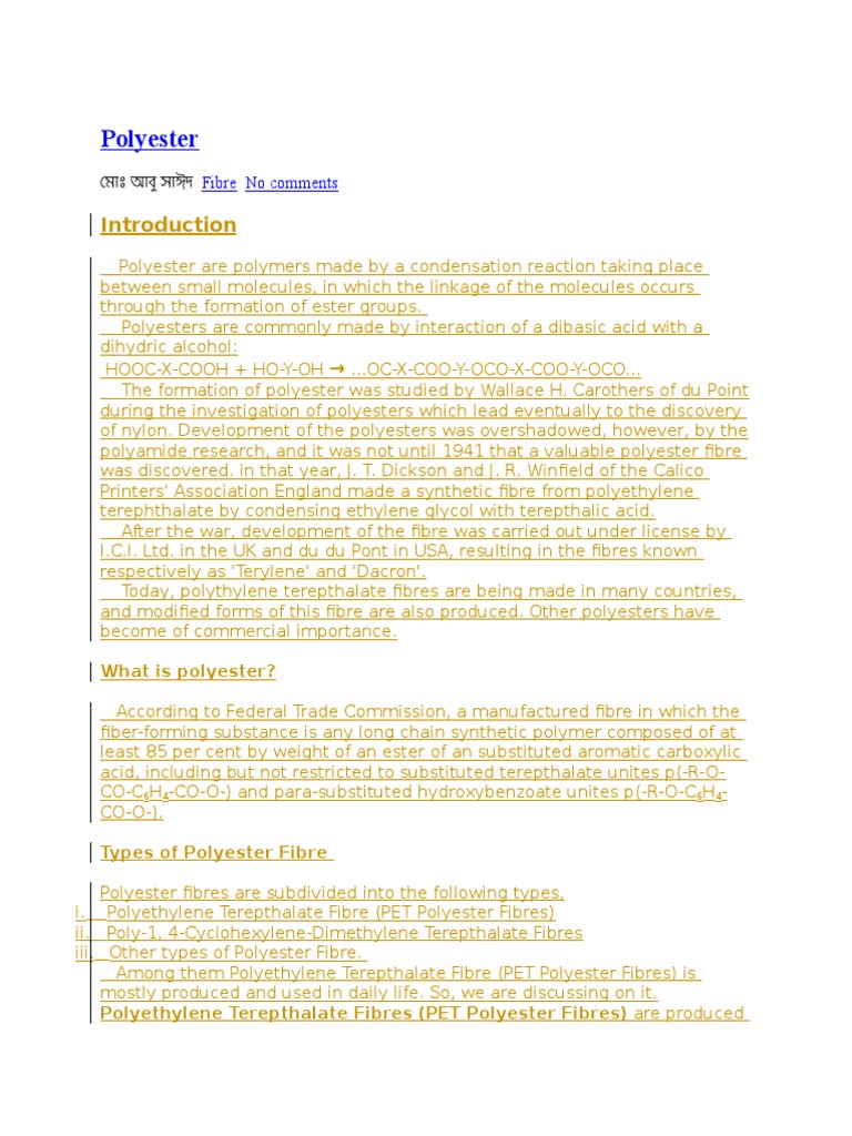 What Is Polyster | PDF | Polyester | Fibers